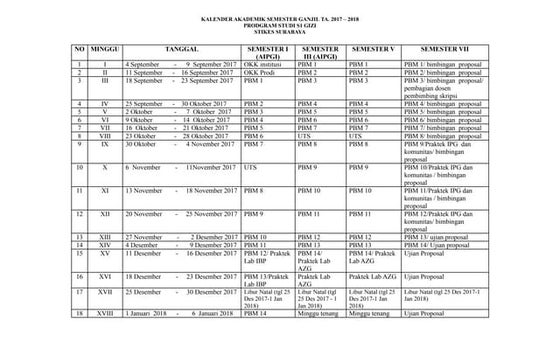 Kalender akademik ta. 2016 2017 | PDF