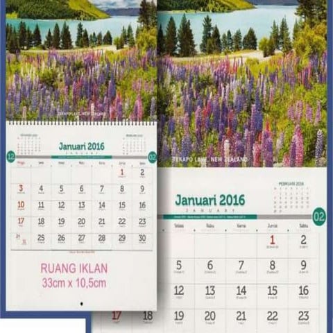 Kalender eksekutif pemandangan alam indonesia