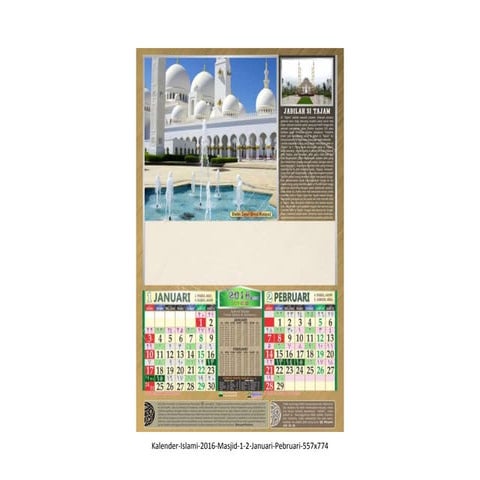 Kalender islami gambar masjid libur nasional | PPTX
