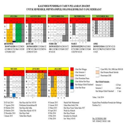 Kalender pendidikan 2014 2015 | DOC