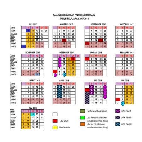 Kalender pendidikan pkbm pesisir | PDF