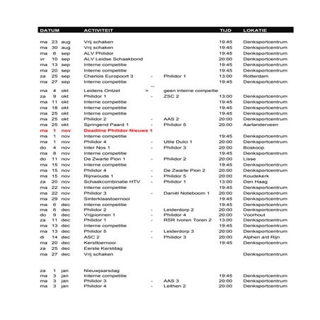 Kalender philidor | DOC
