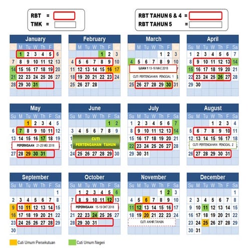 Kalender rbt dan tmk | PPT