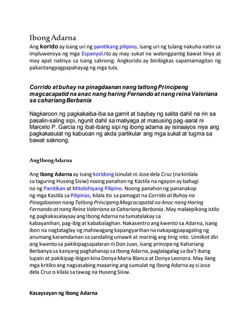 Kaligirang Pangkasaysayan ng Ibong Adarna | PPTX