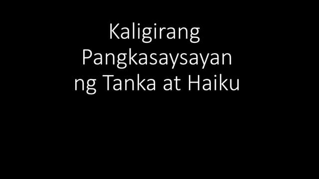 Haiku sa panahon ng hapon | PPTX