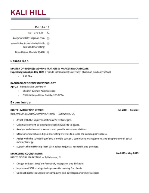 Resume 1 | PDF