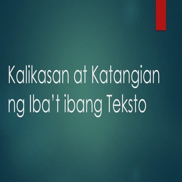 Mga Uri ng Teksto.pptx PAGBASA AT PAGSUSURI | PPTX