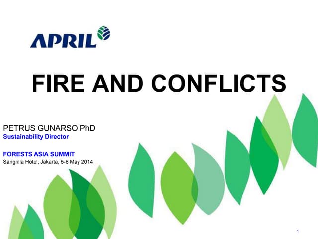 Fire and Conflicts - CIFOR-ICRAF Knowledge