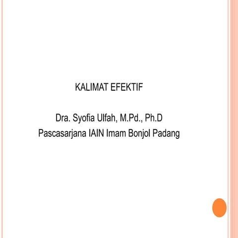 Kalimat efektif | PPTX