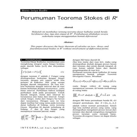 K alkulus perumuman teorema stokes | PDF