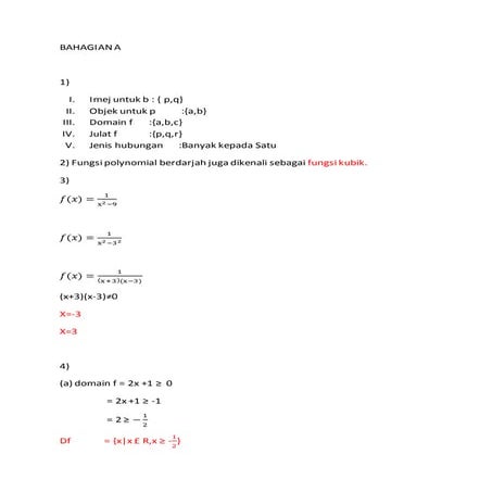 Kalkulus bahagian a n b | DOCX