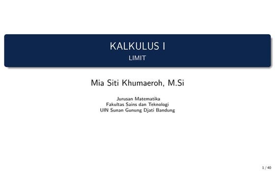 Limit - kalkulus 1 | PPT