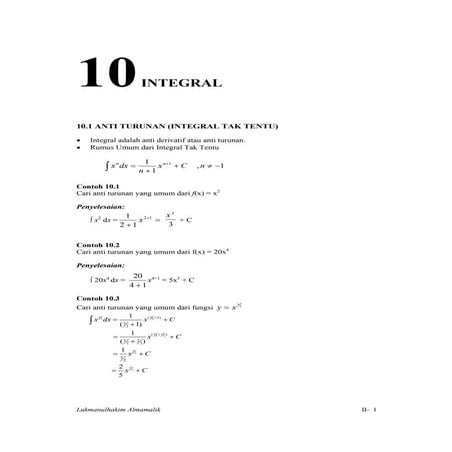 Kalkulus modul x integral | PDF