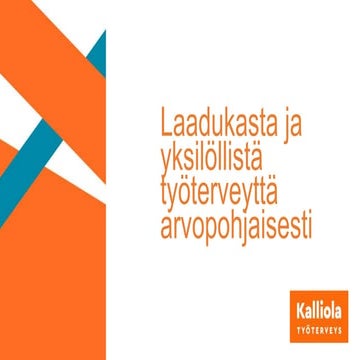 Kalliolan työterveys - esittelymateriaali | PPT