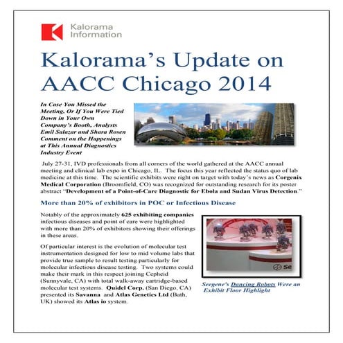 Kalorama Round Up of AACC Chicago 2014 | PDF