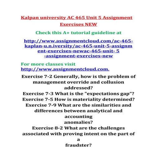 Ac 499-unit-2-and-unit-3-assignments-new | PPT