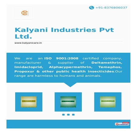 Kalyani Industries, Mumbai, Deltamethrin 2.5 SC (RAPIER) | PDF ...