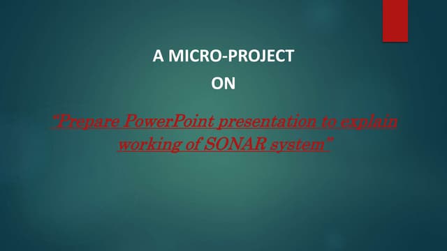 Csp Microproject Join All India Polytechnic Aicte Telegram Group Sonar System1pptx