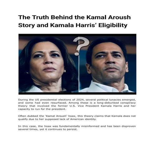 The Truth Behind the Kamal Aroush Story and Kamala Harris’ Eligibility ...