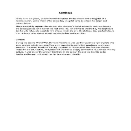 Kamikaze - Beatrice Garland | DOCX