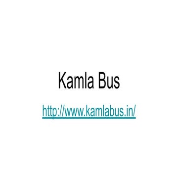 Kamla Bus | Bus Booking | Reasonable Bus Tickets | PDF