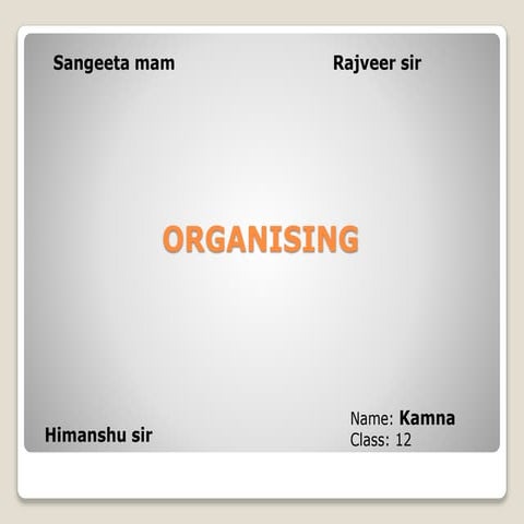 Organising ppt class 12 | PPTX