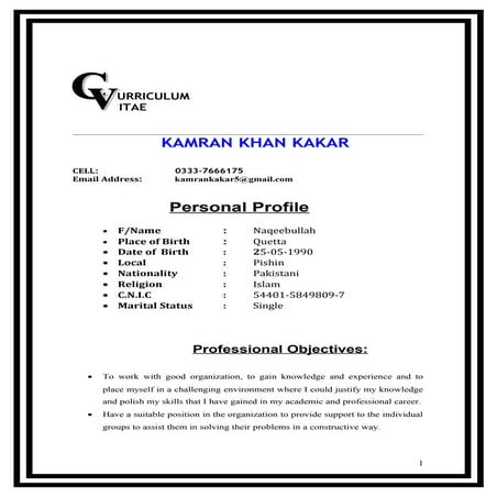 Kamran 1st cv | DOC