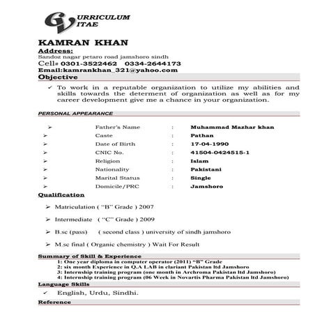 Mohsin Raza CV | DOC