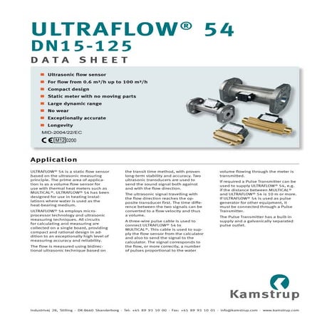 Kamstrup ultraflow 54 ultrasonic flow meter, multical heat meter ...