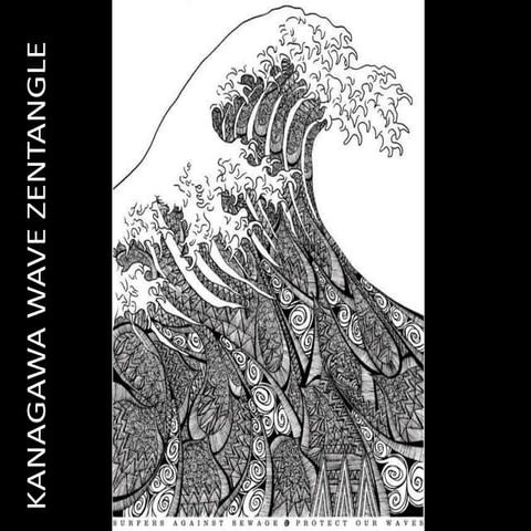 Kanagawa wave zentangle | PPTX