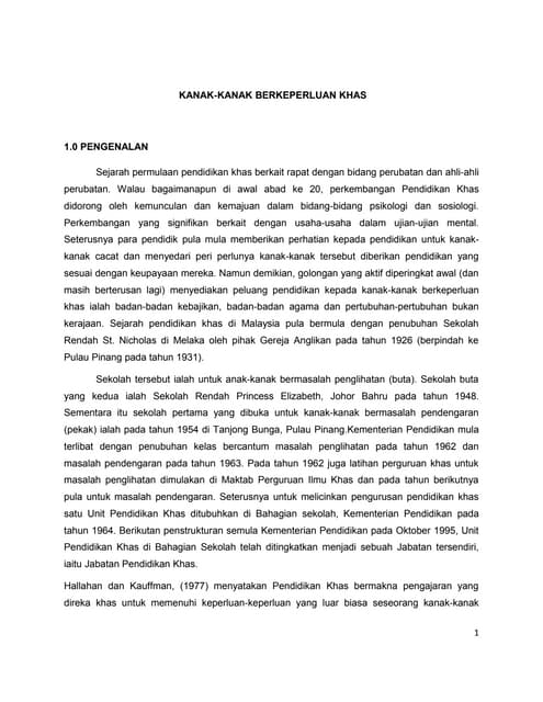 Kanak kanak bekeperluan pendidikan khas | PPTX