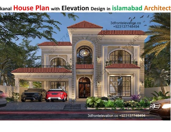Florida style Floor Plan with Exterior Design – Mediterranean Style ...
