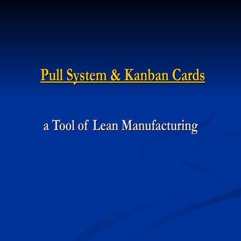 Kanban Cards & Pull Systems | PPT