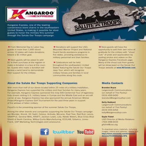 Kangaroo Express Salute Our Troops Fact Sheet | PDF