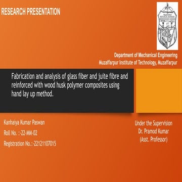 Fabrication and analysis of glass fibre and reinforce | PPT