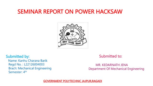 Mechanical engineering power saw | PPT