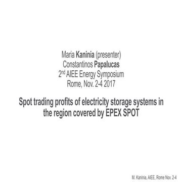 Spot trading profits of electricity storage systems in the region ...