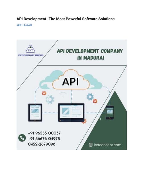 Importance Of API Development | PDF