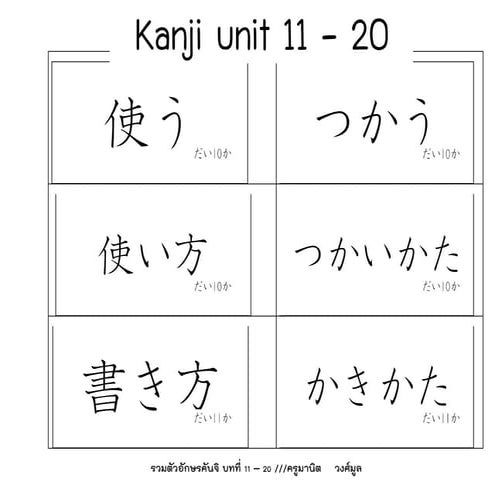 Kanji unit-11-20 | PDF