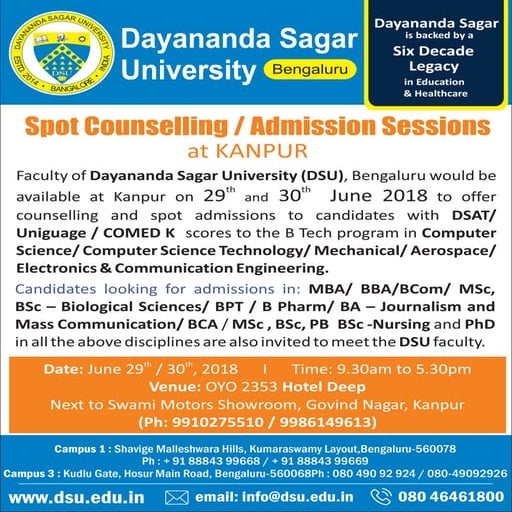 Spot Counselling and Admission Sessions 2018 - KANPUR | PDF