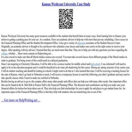 Kansas Wesleyan University Case Study | PPT