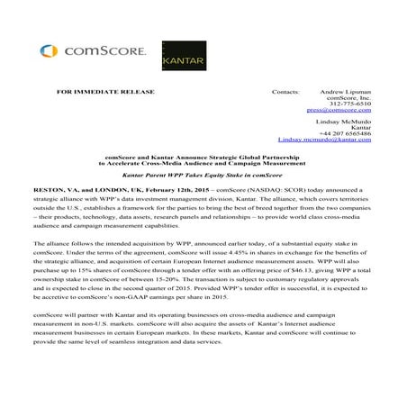 Kantar com score pr final | PDF