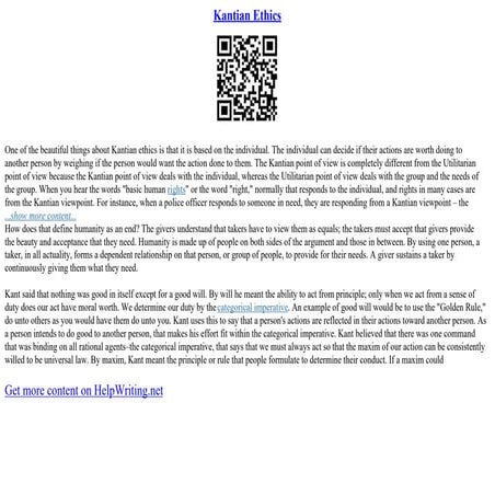 Kantian Ethics | PPT