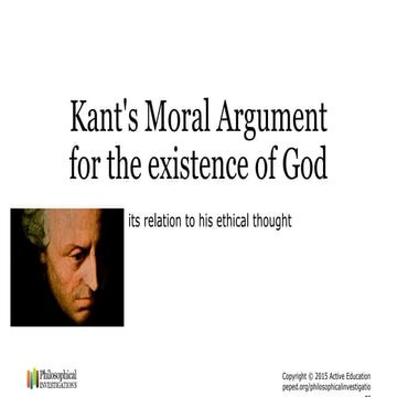 Kant's Moral Argument for the existence of God | PPTX