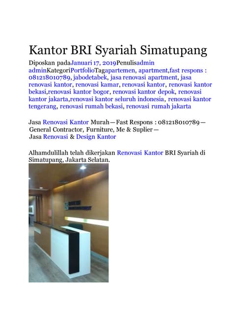 Bri syariah kantor cabang mataram | PDF