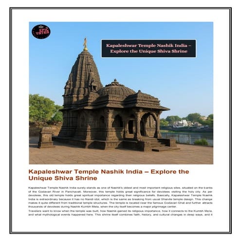 Explore Kapaleshwar Temple: Nashik’s unique Shiva shrine near Godavari ...