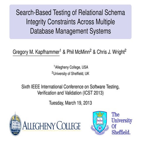 Search Based Testing Of Relational Schema Integrity Constraints Across Multiple Database 4677