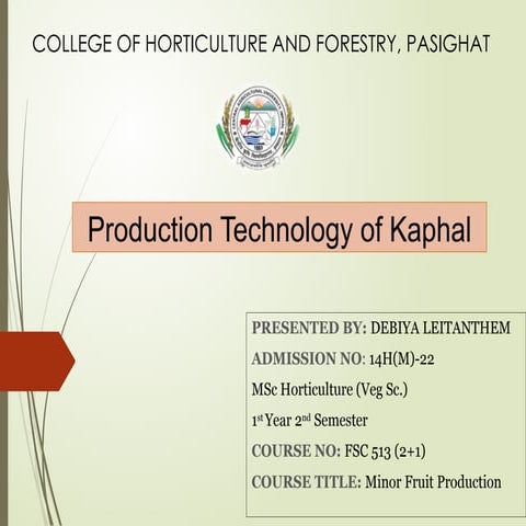 Production technology of Kaphal or bayberry .pptx