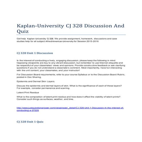 Kaplan university 1 | DOCX