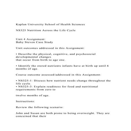 Kaplan University School of Health Sciences NS325 Nutritio.docx